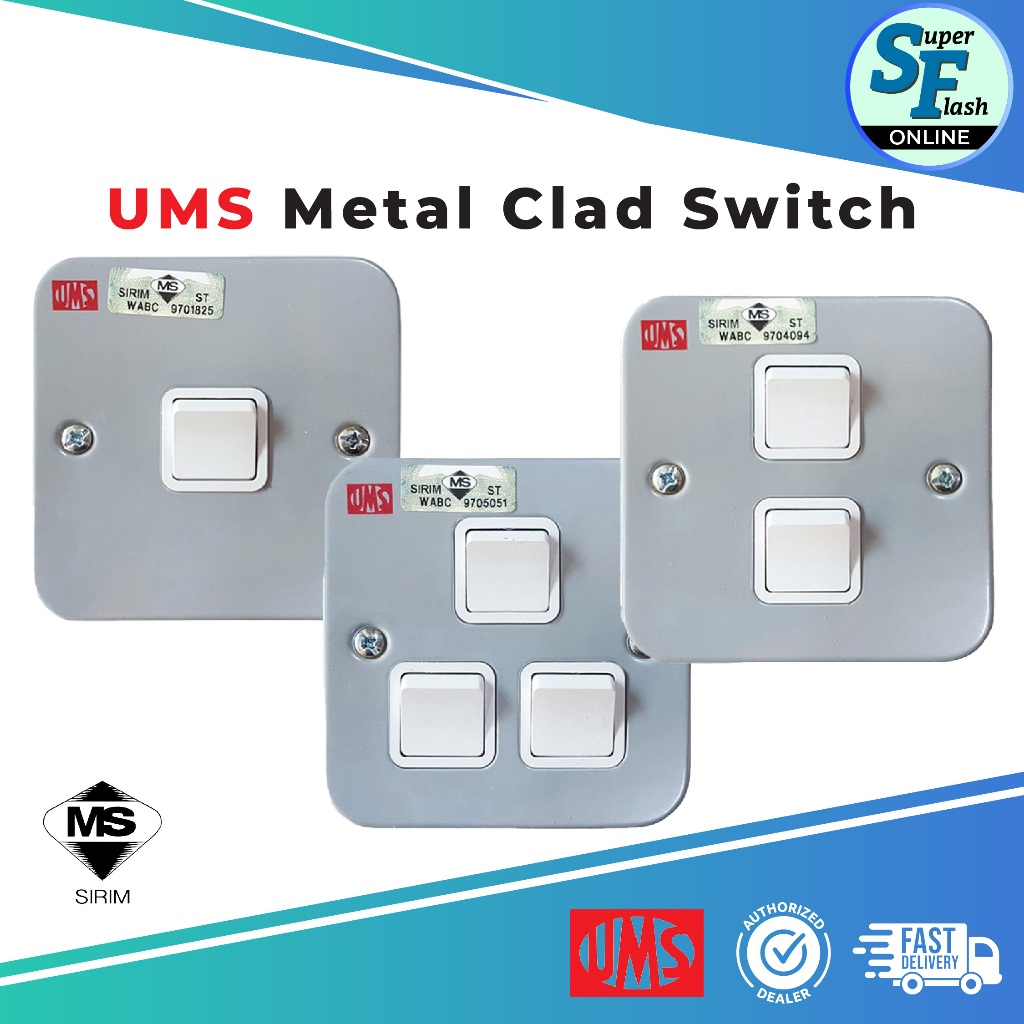 UMS Metal Clad Switches & Sockets || Suis | Shopee Malaysia