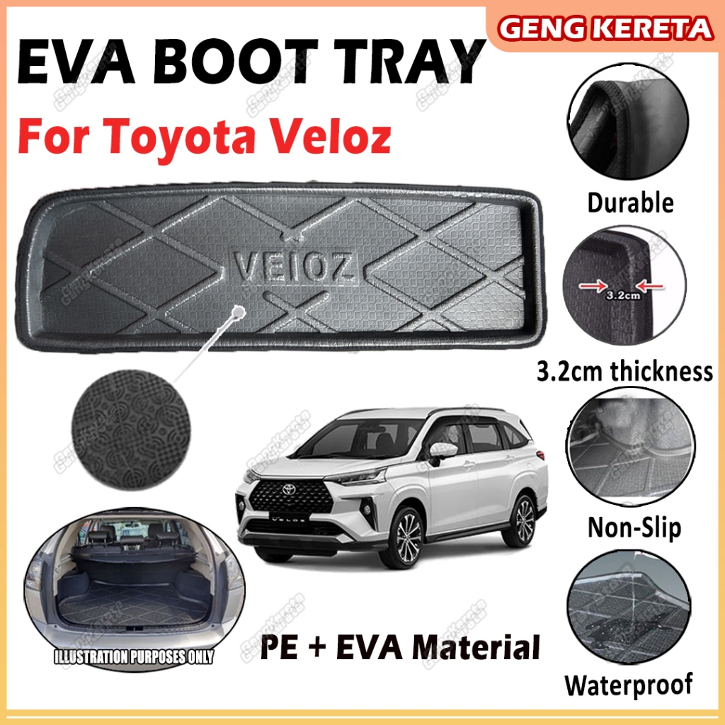For Toyota Veloz EVA Copolymer Car Boot Tray Luggage Cargo Trunk Tray ...