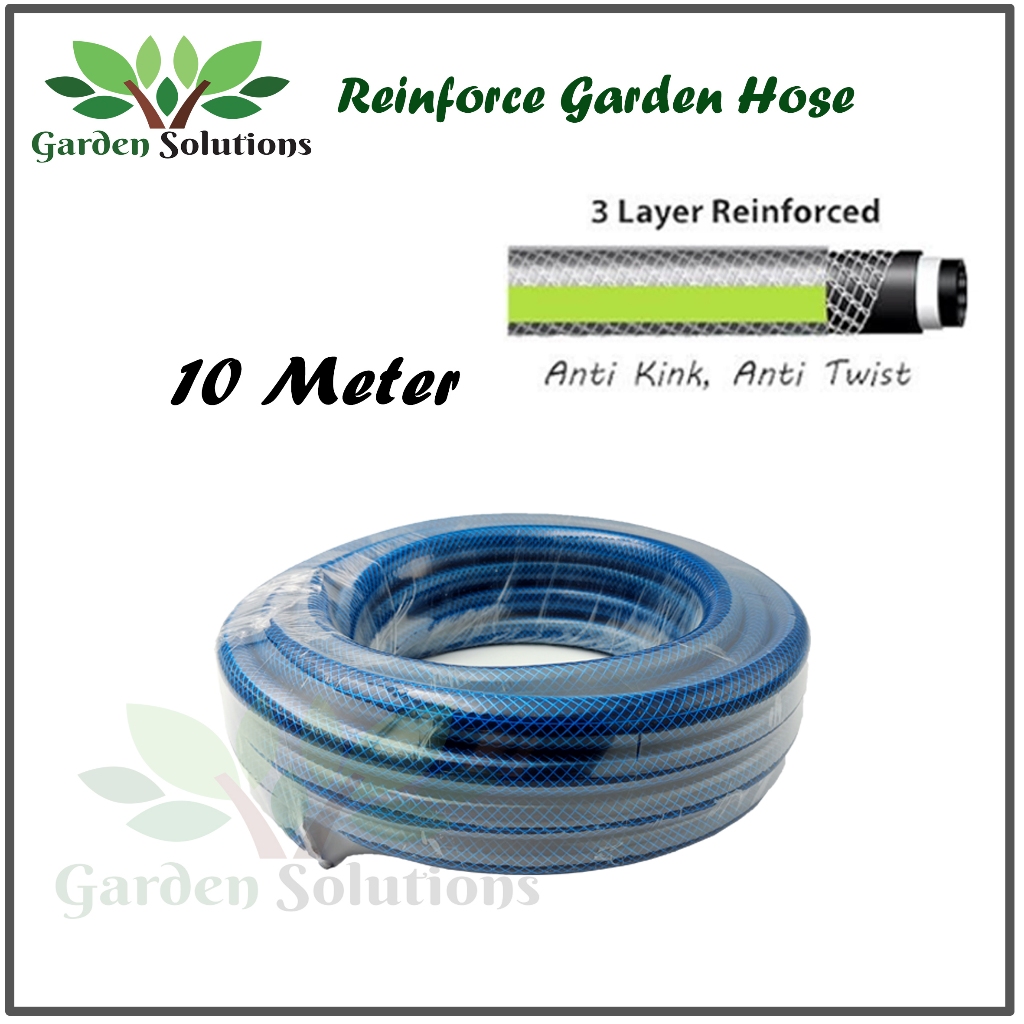 5m 10m 20m 30m x 2.5mm Reinforced PVC Flexible Garden Hose Green Getah ...