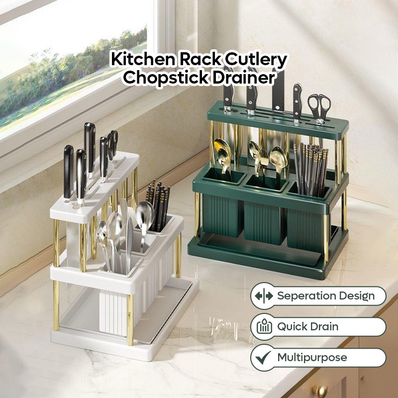 Kitchen Rack Cutlery Chopstick Drainer Holder Rak Pisau Rak Dapur ...