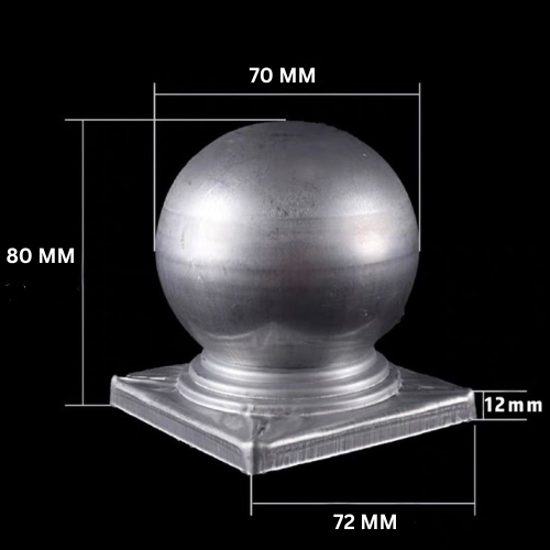 CP ONLINE 40/50/60/100mm Wrought Iron Round Ball With Holder Silver ...