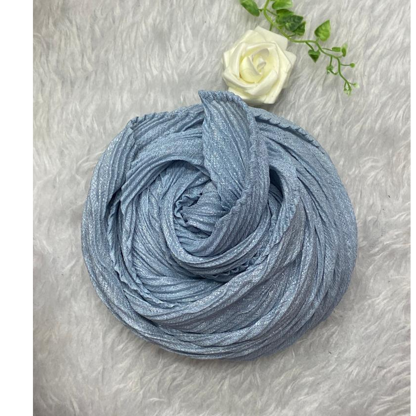 Restock Bidang 45 Tudung Bawal Cornskin Shimring Chiffon Crush Full ...