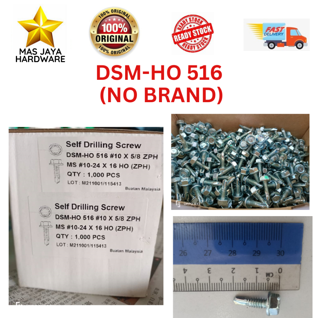 500 /1000PCS 516 / MK516 / NB516 DSM-HO #10X5/8 ZPH SELF DRILLING SCREW ...