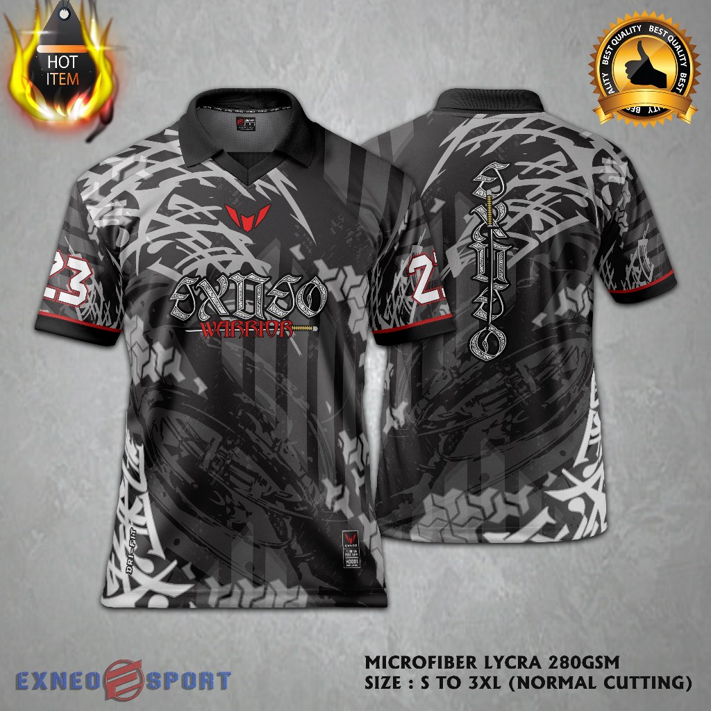 ⚡Lycra 280gsm Premium Quality⚡Tshirt Baju Exneo Warrior Limited Edition X001 Baju Graphic Tee ...
