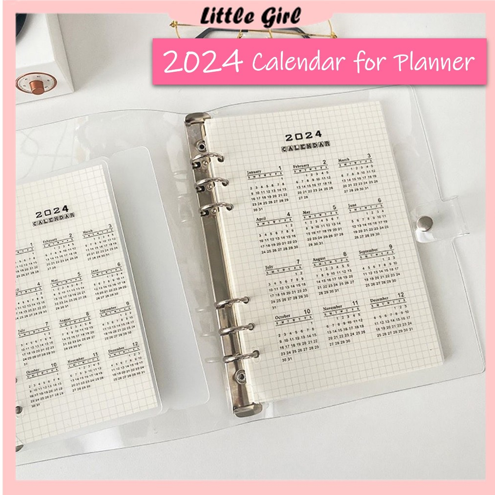 2026/2025 Monthly Calendar │for A6 A5 Binder File │6 Holes Loose Leaf ...
