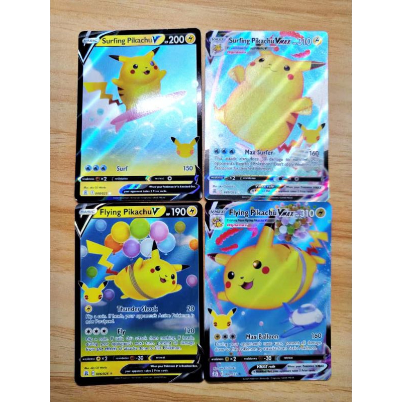 (Original Pokemon TCG) 25th Celebration. Flying Pikachu V/ Surfing ...