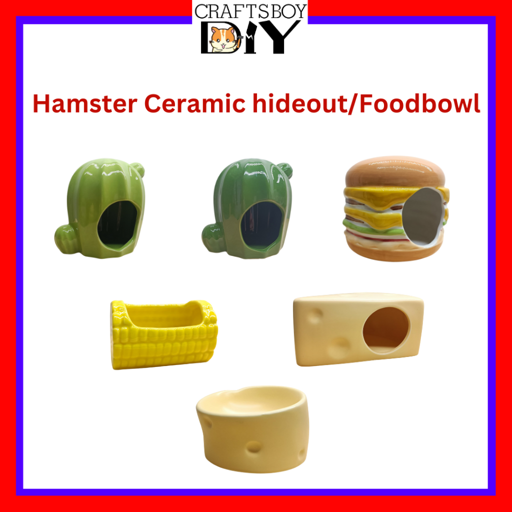 Hamster Ceramic Hideout Hamster Food Bowl Syrian Dwarf Hideout Cactus ...