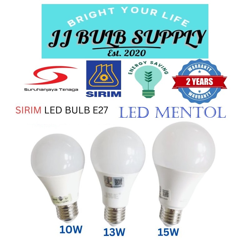 [SIRIM] Led Bulb E27 Super Bright 10W 13W 15W Mentol Lampu Energy Saving Light Bulb Daylight ...