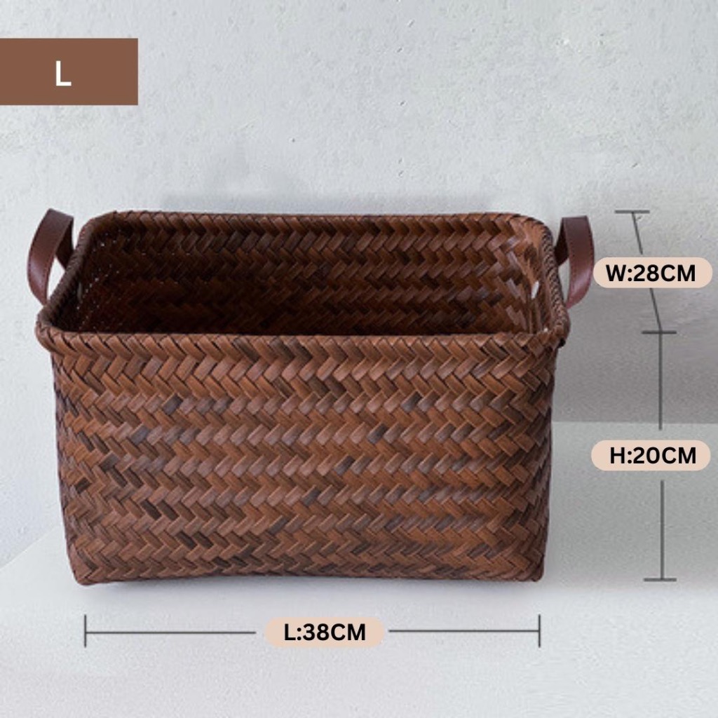 Aesthetic Premium Big Storage Basket Handmade With Handle Multiuse Raga ...