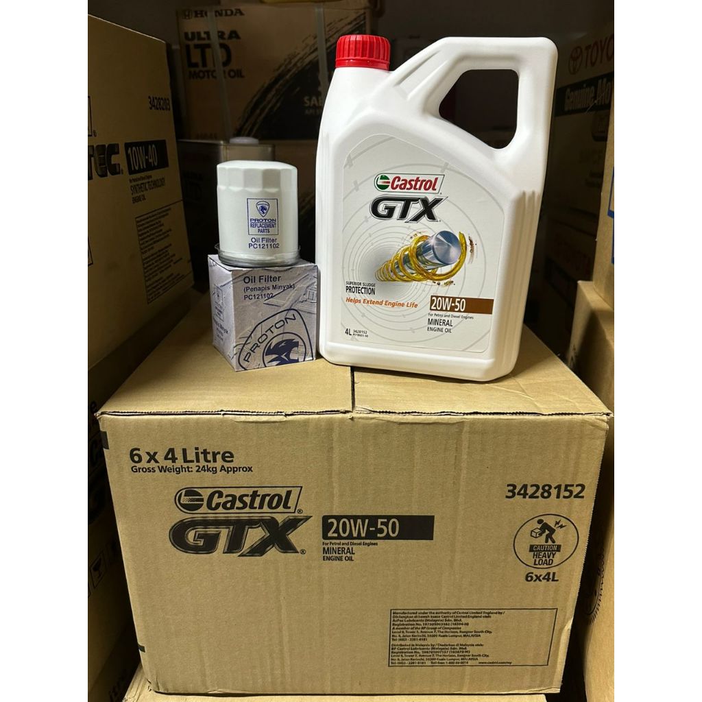 CASTROL GTX ENGINE OIL 4L 20W50 MINERAL | Shopee Malaysia