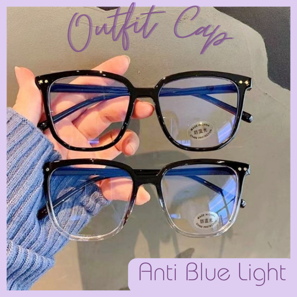 Fashion Outfit Cermin Mata Spek Spec Anti Blue Light Blocking Glasses ...