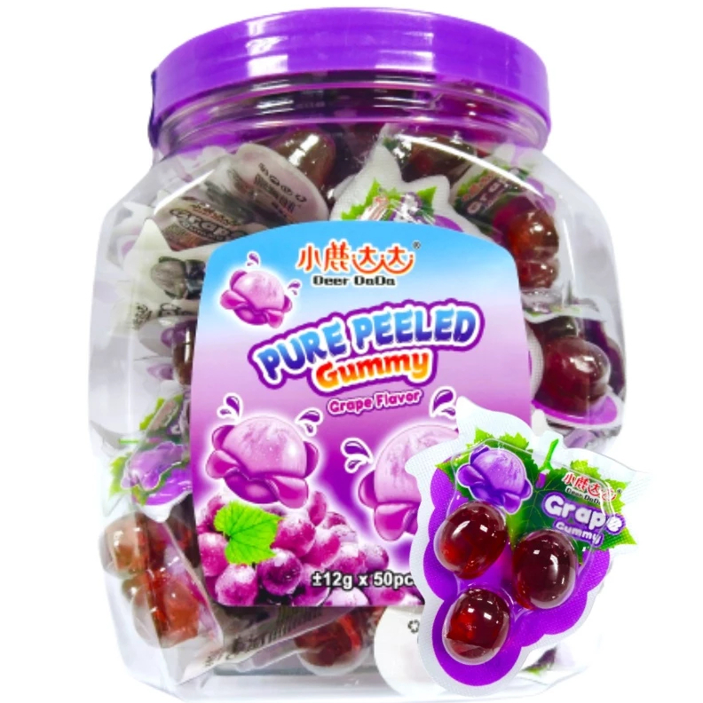 HALAL Deer DaDa Pure Peeled Gummy Grape / Green Grape / Mango / Litchi ...