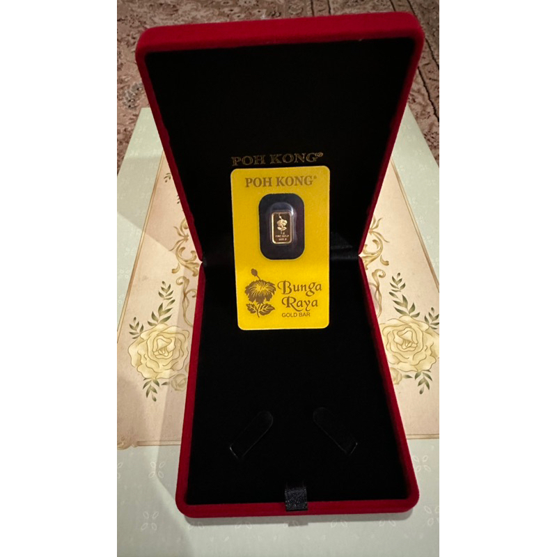 [*Diskaun 10%] POH KONG 999/24K Pure Gold Bunga Raya Gold Bar (1g ...