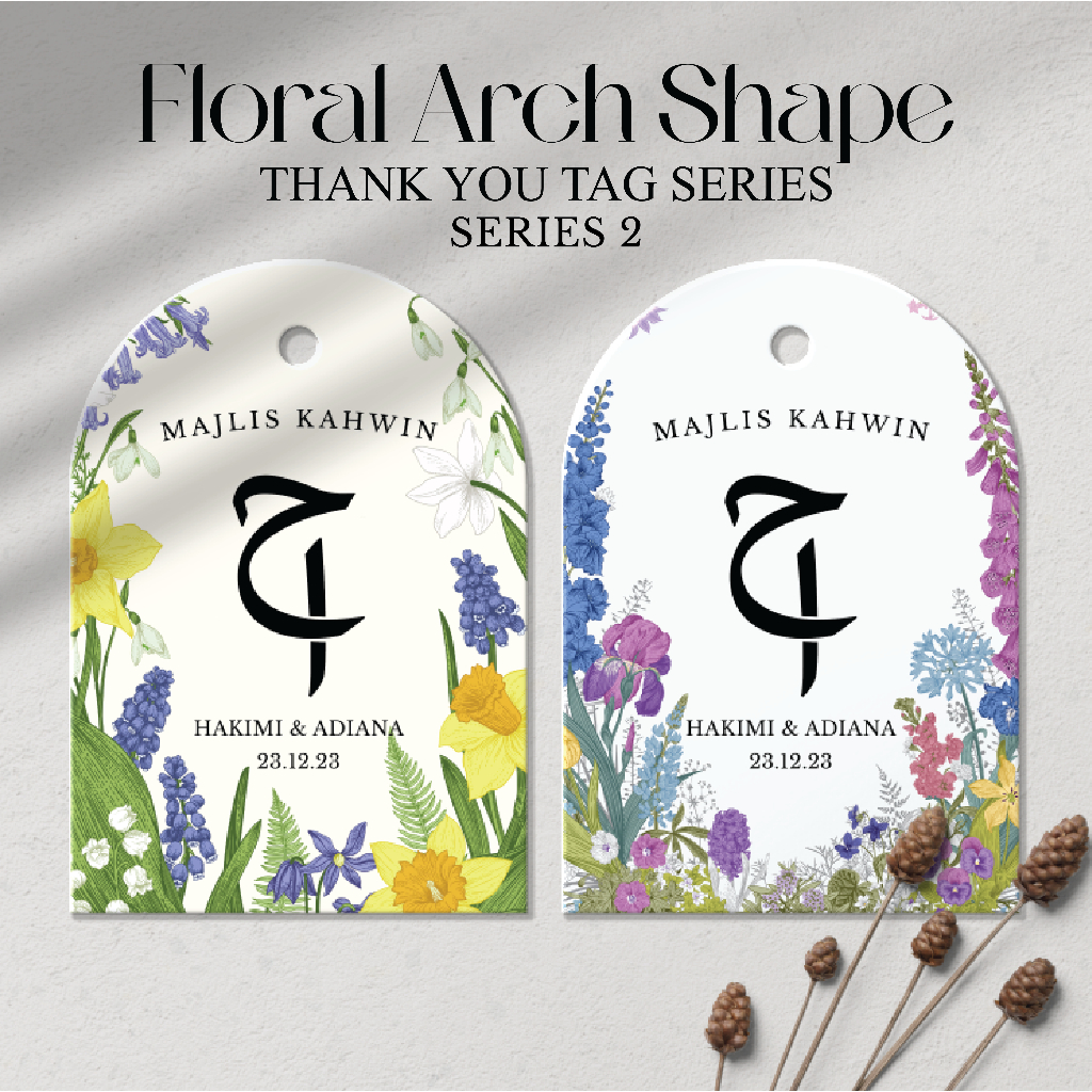 [TAG] [SERIES 2] Floral Modern Arch Thank You Tag Wedding Aqiqah ...