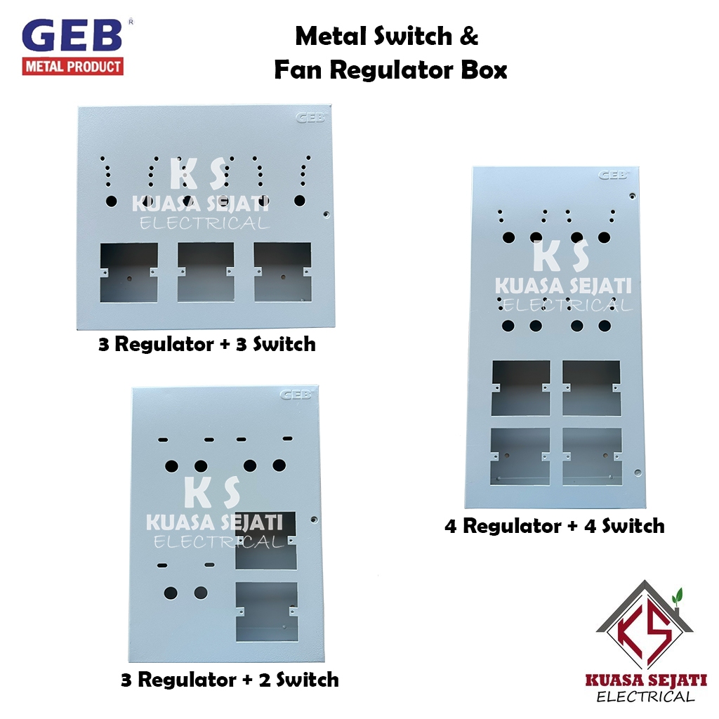 GEB Metal Switch & Fan Regulator Box - 3 Regulator + 2 Switch / 3 ...