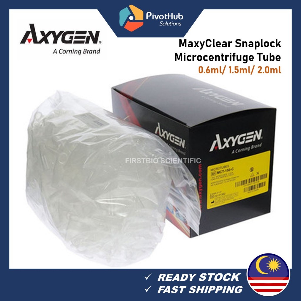 AXYGEN 0.6ml/1.5ml/2.0ml Snaplock Microcentrifuge Tube Microtubes MCT ...