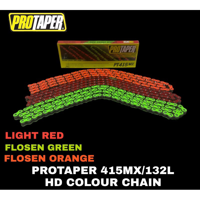 Rantai protaper warna oren hijau merah saiz 415 panjang 132L sesuai ...