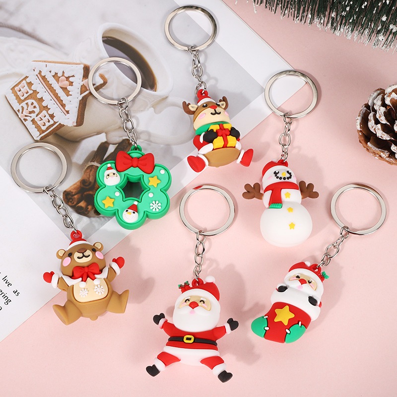 🎄Busy Kids🎄3D Christmas key chain/Xmas goodies door gift/PVC key chain ...