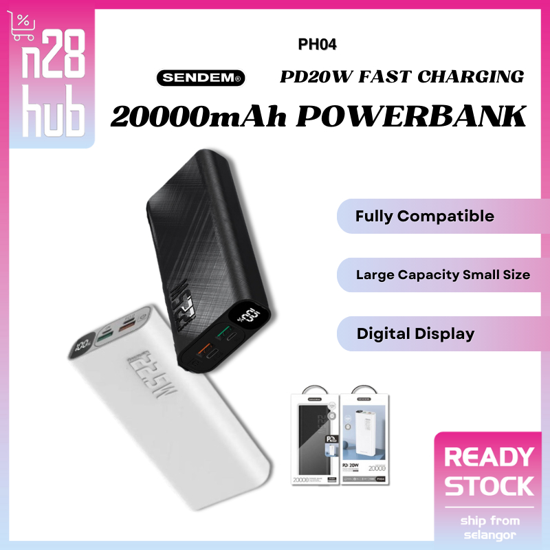 SENDEM 20000mAh Power Bank PD20W 22.5W Fast Charging Quick Charge ...