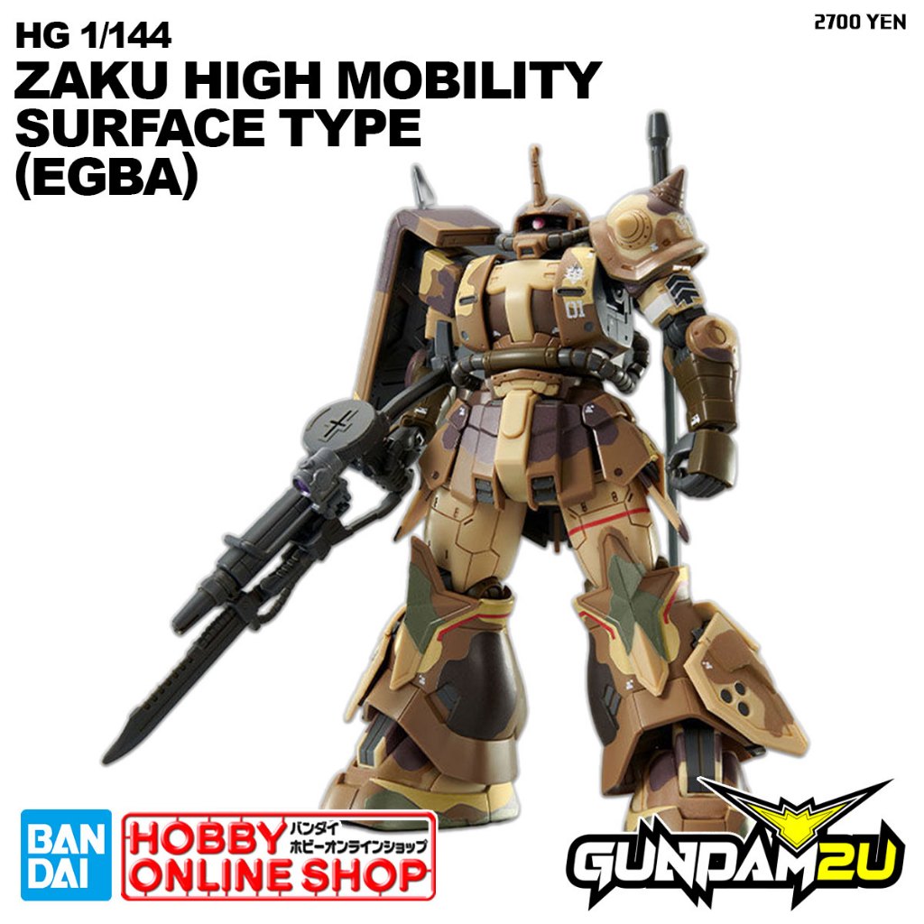 BANDAI HG 1/144 High Mobility Surface Type Zaku EGBA Custom - High Grade HGUC Cucuruz Island ...