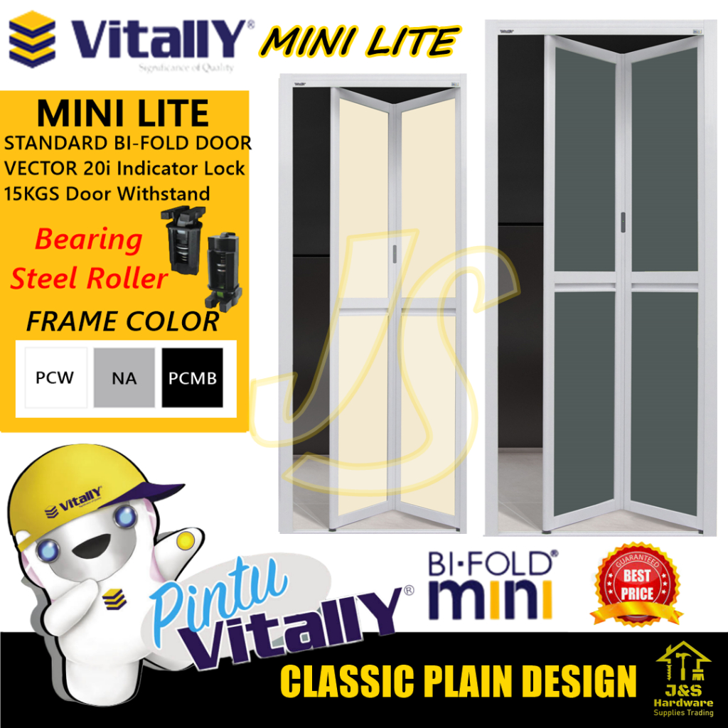 VITALLY Bi-Fold Aluminum Toilet Door. Bi-Fold Pintu Lipat untuk Tandas ...