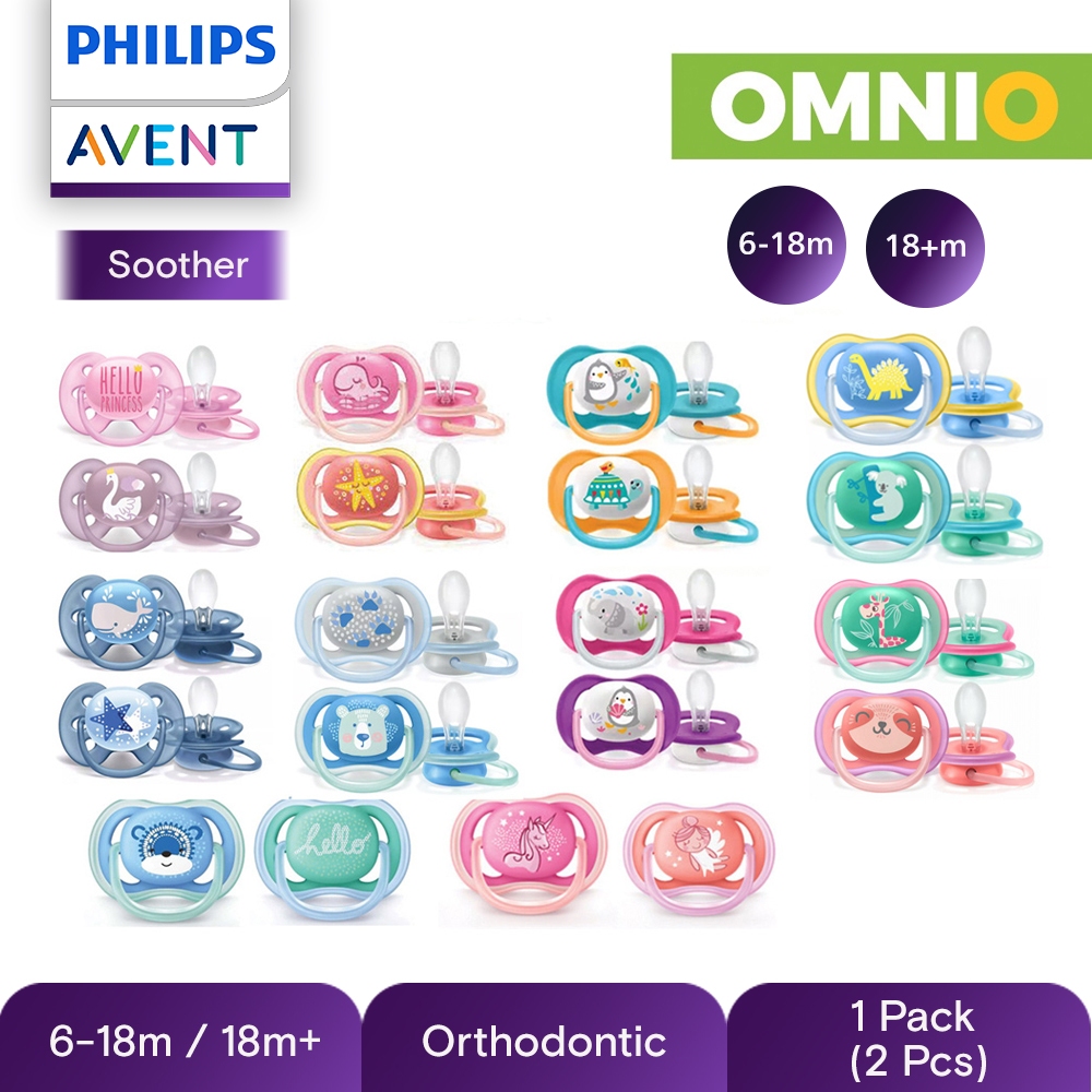 Philips Avent Ultra Soft Ultra Air Soother Pacifier 6-18 Mths & 18M ...