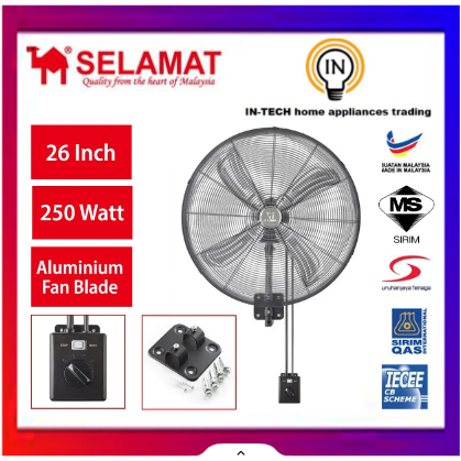 [BORONG] SELAMAT INDUSTRIAL WALL FAN 26 Inch MQ-826W-Kipas Angin Selamat Dinding Elektrik ...