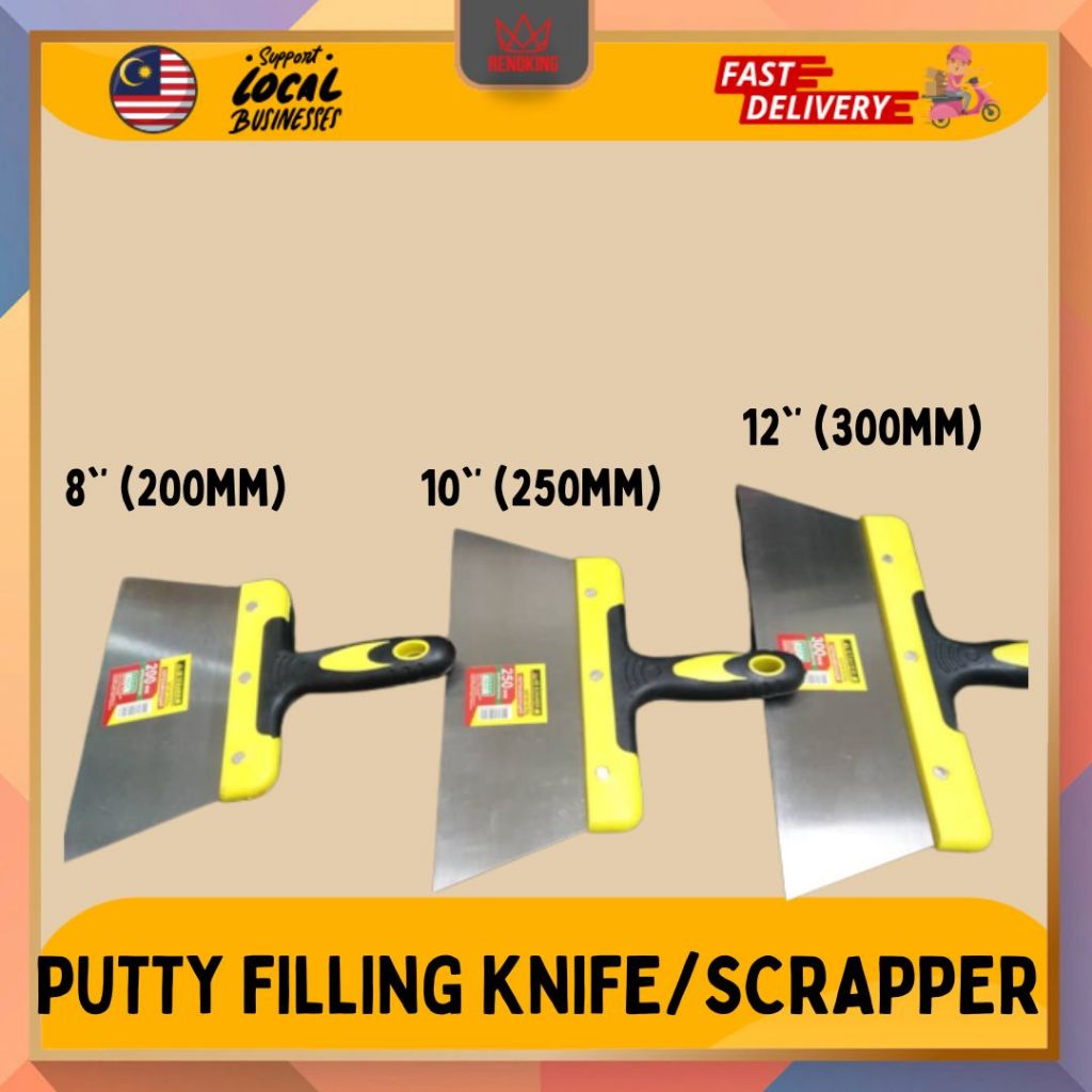 STAINLESS STEEL WALL SCRAPPER Paint Scraper Putty Filling Knife w ...