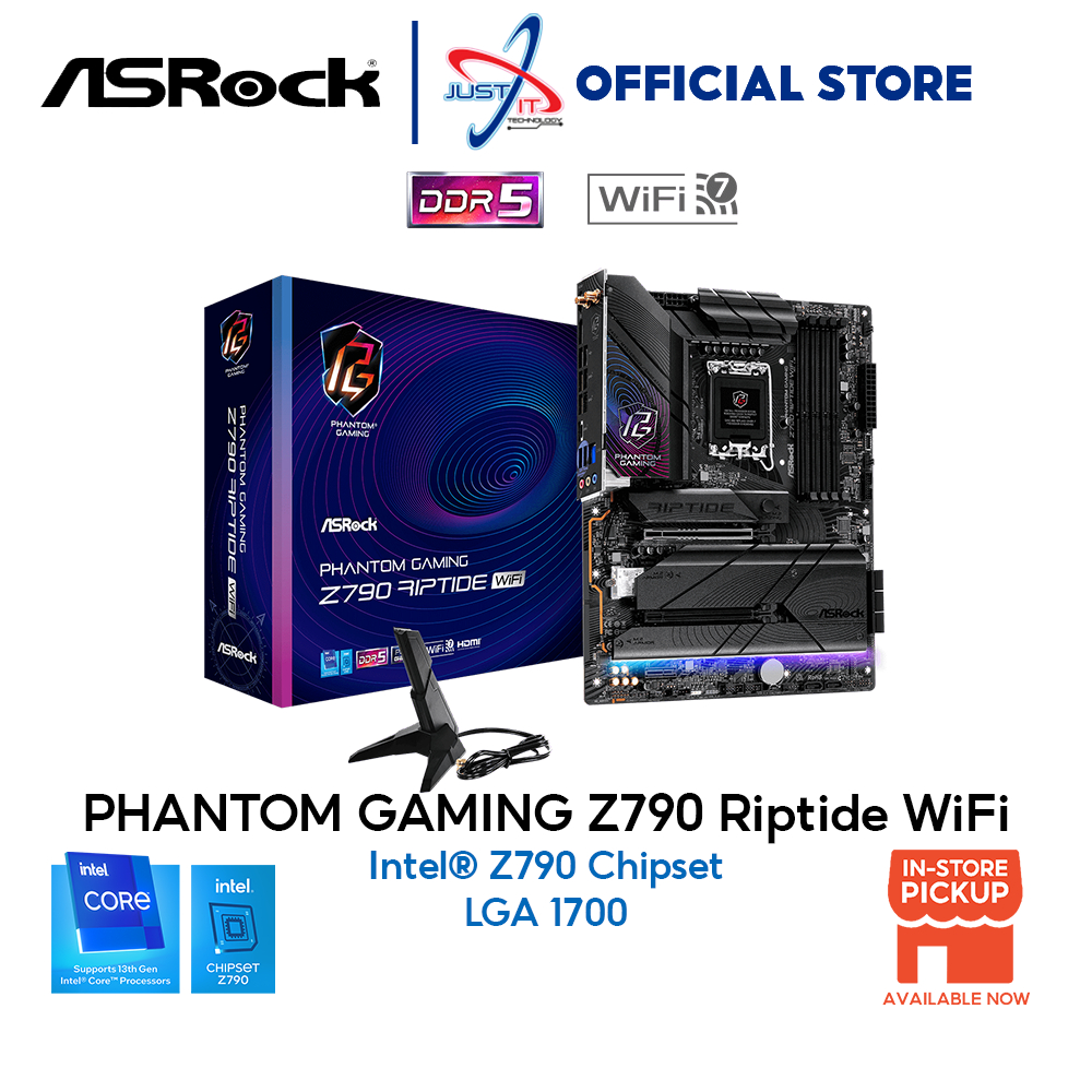 ASROCK Phantom Gaming Z790 Riptide Wi-Fi 7 DDR5 Motherboard I5-14600K ...