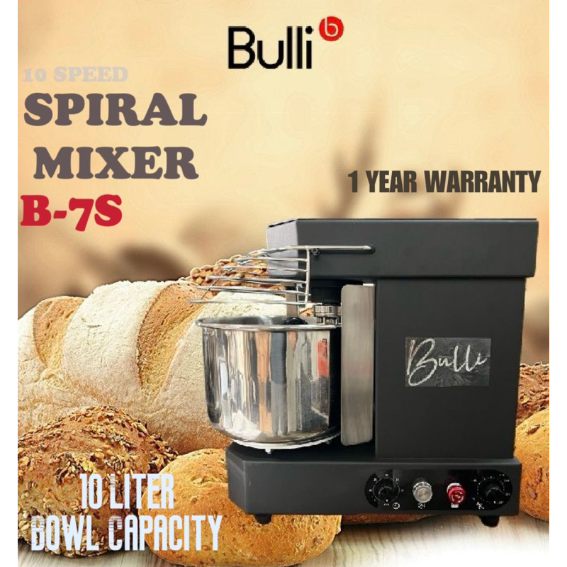 BULLI B-7S Spiral Mixer - Matte Black (10L/500w) 10 Speed Table Top ...