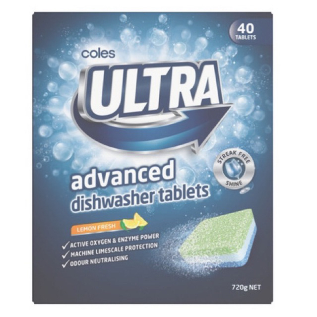 Coles Ultra Advanced Dishwasher Tablets | 40 tabs | Shopee Malaysia