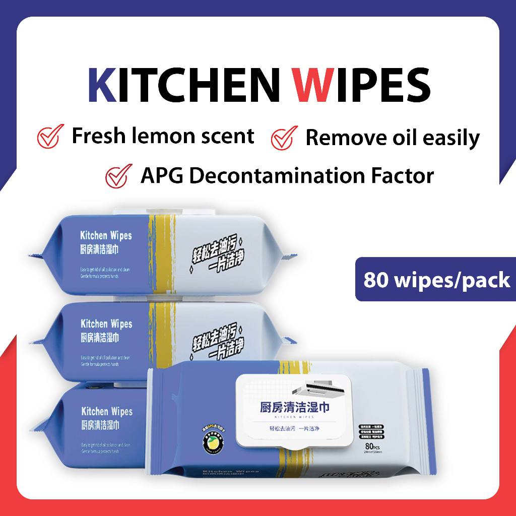Kitchen Cleaning Wipes (80pcs) Wet Tissue Disposable Household ...
