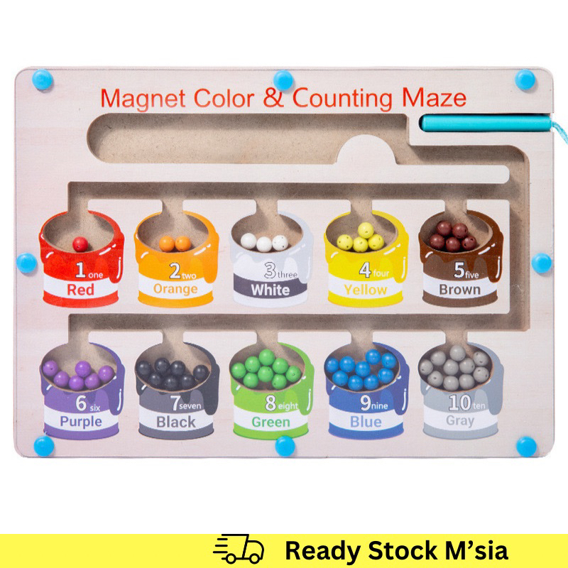 Magnetic Colour and Number Matching Maze/Montessori Sorting Game ...