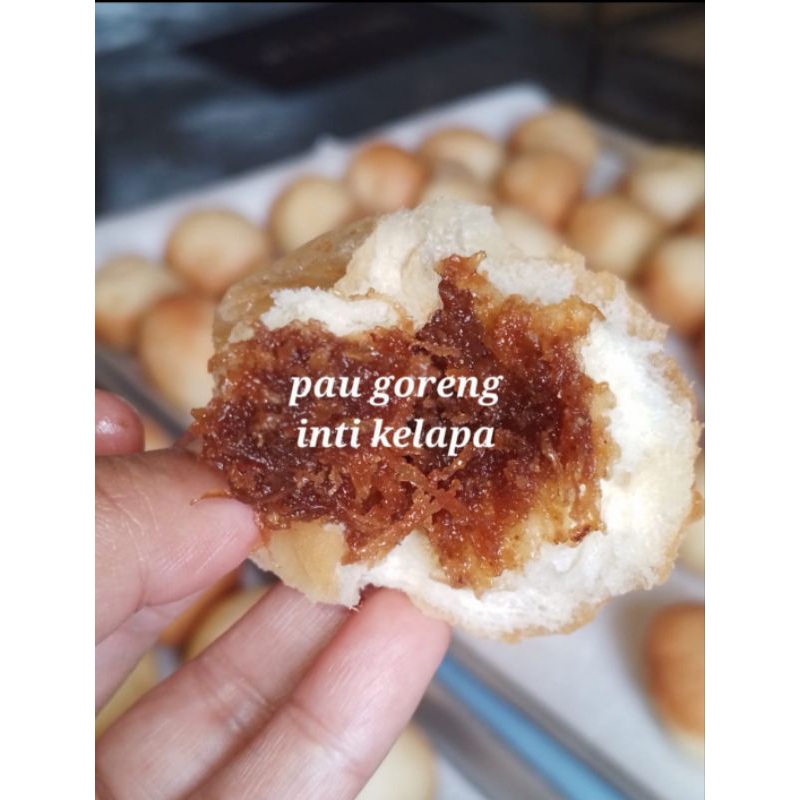 pau goreng frozen inti kelapa/kacang merah/cheese/coklat(wajib ice box ...
