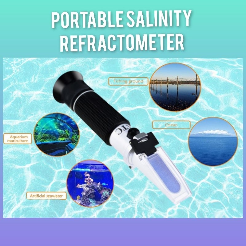 Portable Salinity Refractometer ATC, Sodium Chloride (NaCl) Salt Level ...