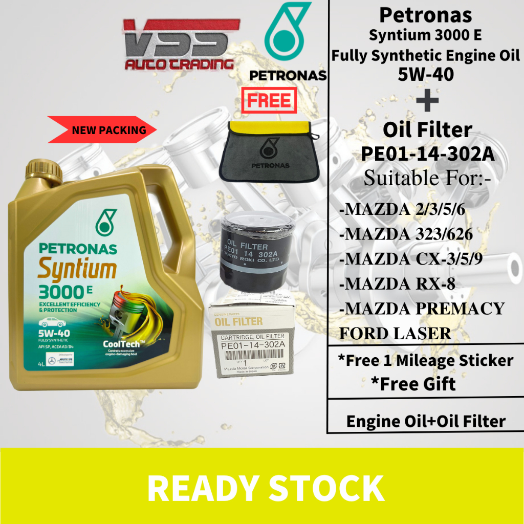 Petronas Syntium 3000 E 5W40 SN/CF Fully Synthetic Engine Oil 4L NEW ...