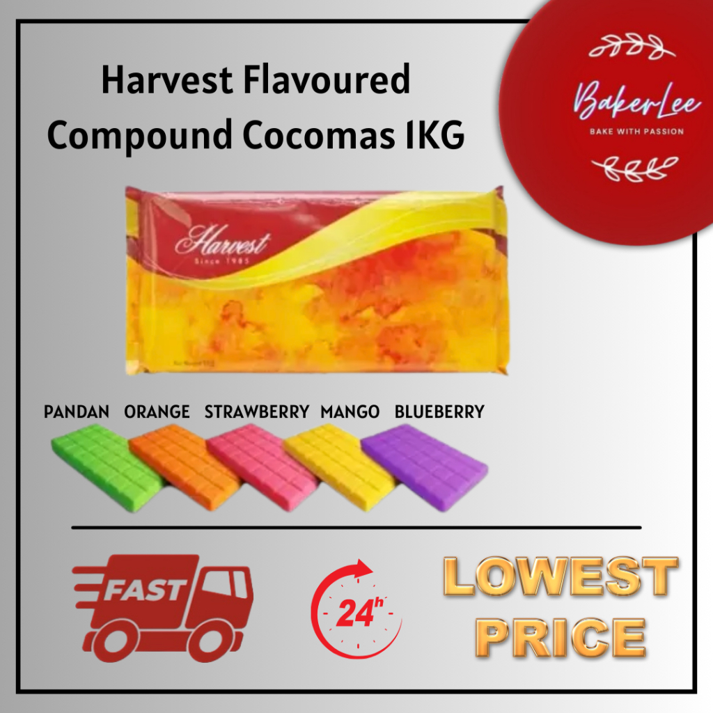 HARVEST FLAVOURED CHOCOLATE COMPOUND COCOMAS 1KG (STRAWBERRY / MANGO ...