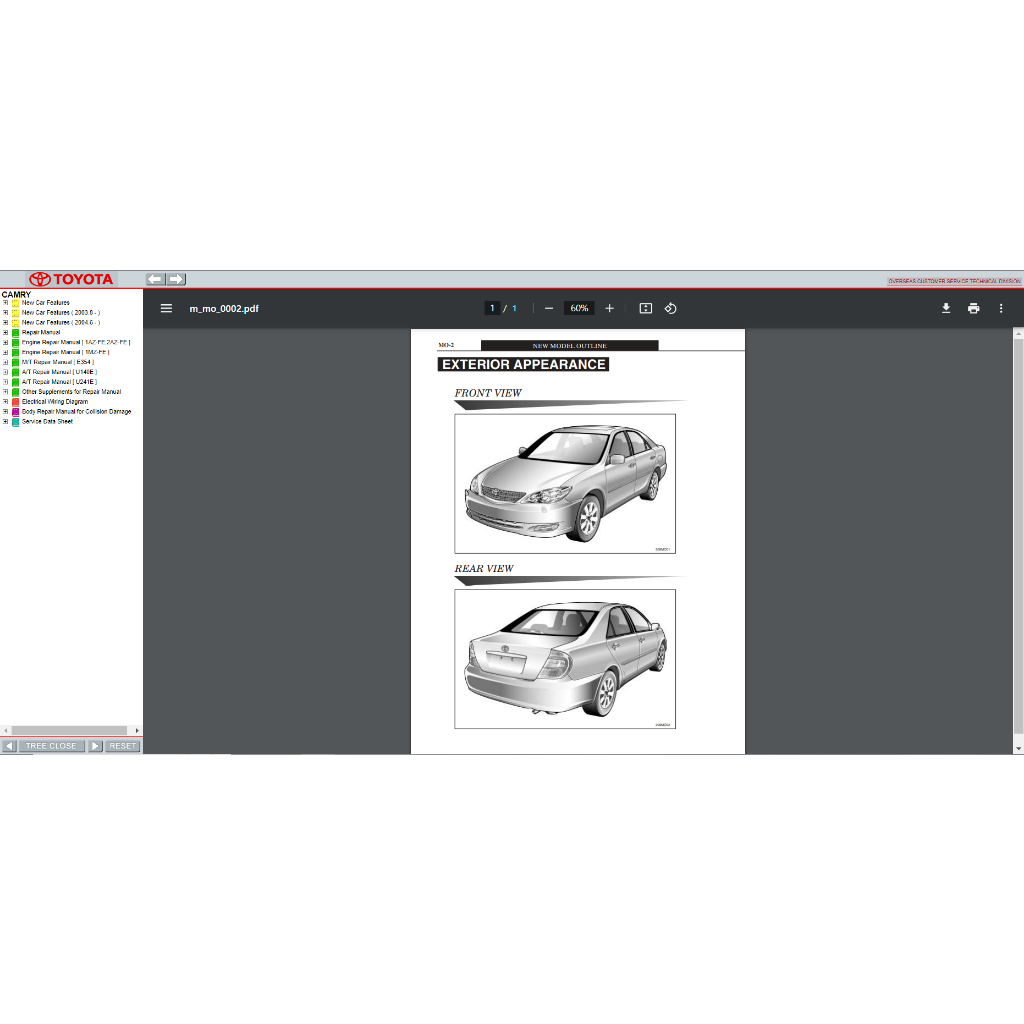 Toyota Camry ACV30 MCV30 / ACV 30 MCV 30 2001 - 2007 Factory Workshop ...