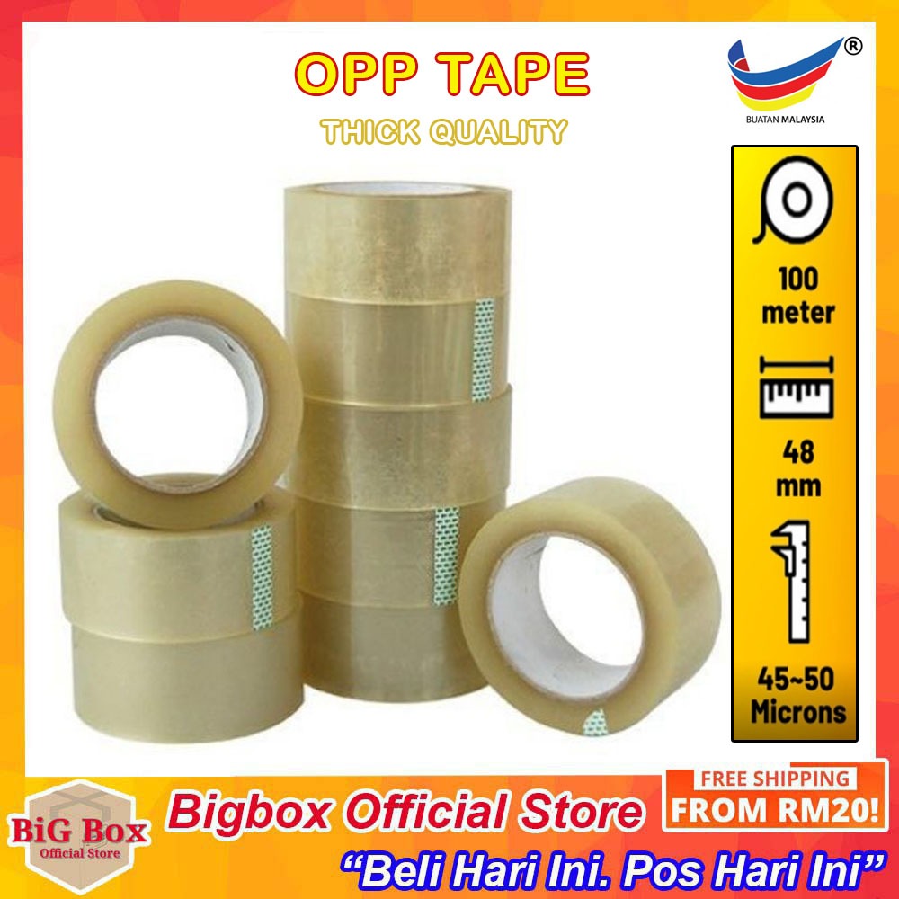 (48mic) Opp Clear Tape Fragile Tape 48mm Stationery Celophone ...