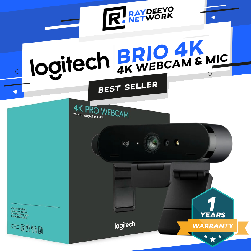 Logitech BRIO 4K Webcam [HDR/Noise-Canceling Mics/Autofocus/Auto Light ...