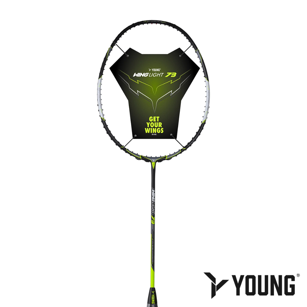 YOUNG Wing Light 73 Intermediate Level Badminton Racket - Black/Green ...