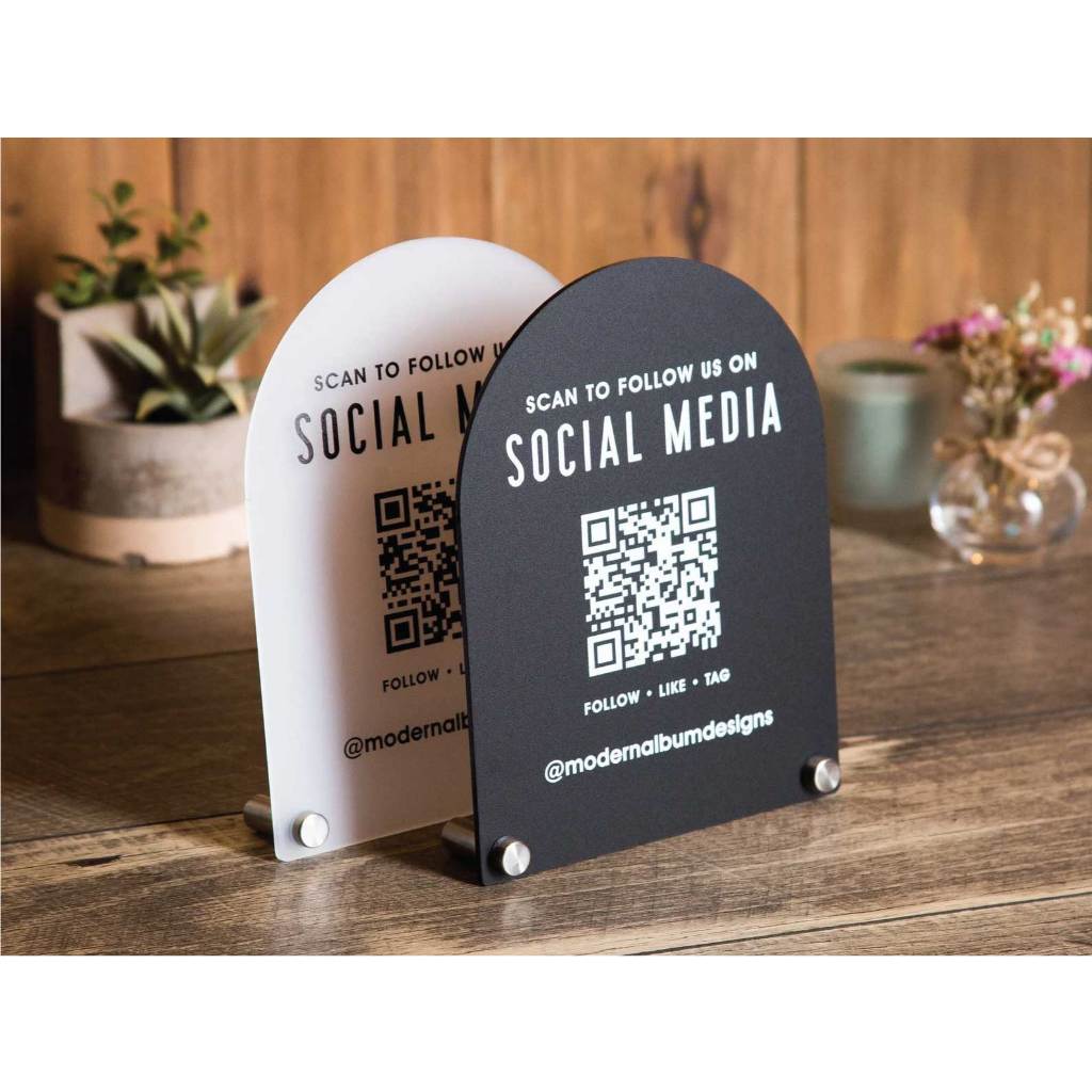 QR Code Social Media Sign - Custom Social Media Scan QR Cod Acrylic ...