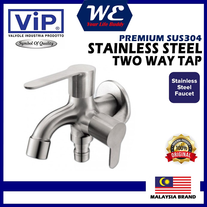 VIP BRAND STAINLESS STEEL Two Way Tap -Malaysia Brand / SUS304 | Shopee ...
