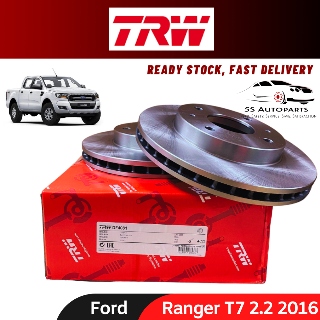 TRW Ford Ranger BT50 T6/T7 Front (Depan) Disc Rotor (2 PCS) | Shopee ...