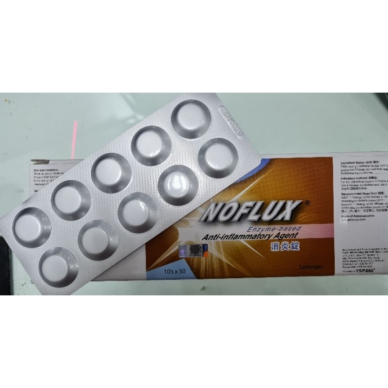 SAKIT TEKAK NOFLUX ENZYME LOZ HISAP ANTI RADANG MINT FLAVOUR 10'S ...