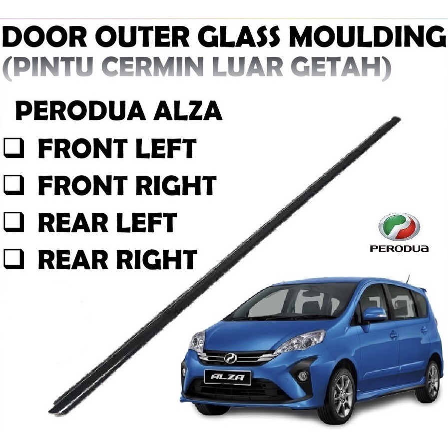 PERODUA ALZA DOOR GLASS OUTER MOULDING (PINTU CERMIN LUAR GETAH ...