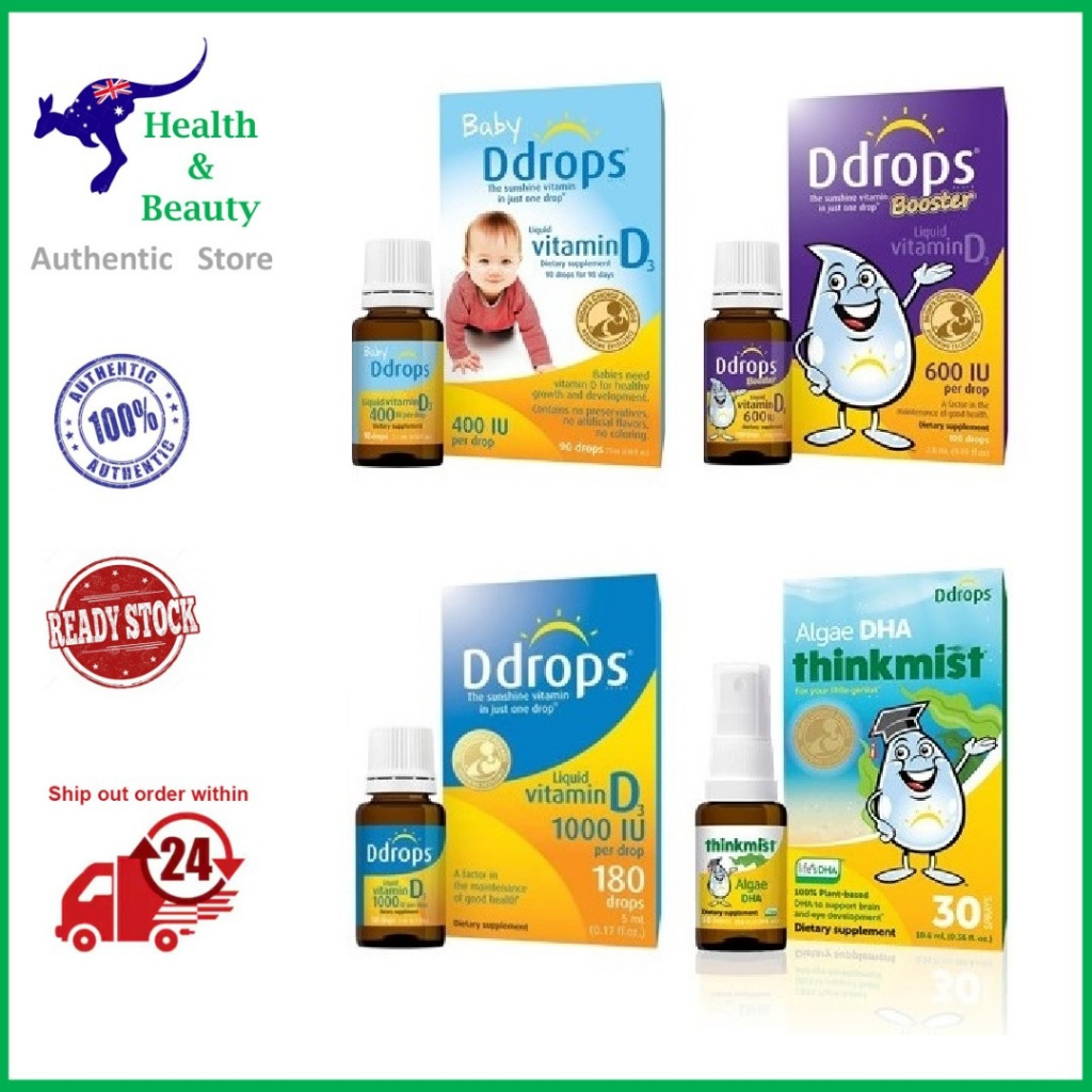 Baby Ddrops Liquid Vitamin D3 400 IU , Ddrops® Booster 600 IU , Ddrops Algae DHA, Ddrops Liquid ...