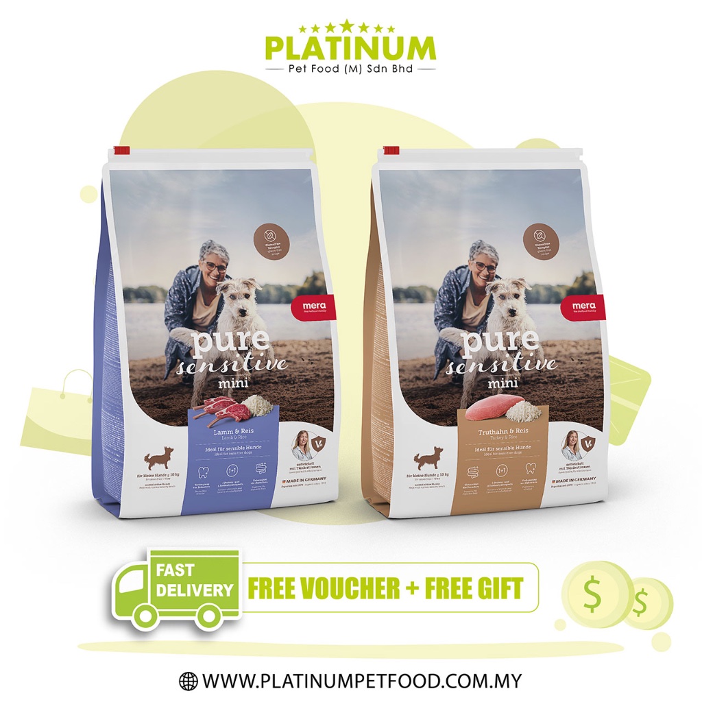 Mera Pure Sensitive Mini Lamb & Rice / Mini Turkey & Rice - 4kg (Dry ...
