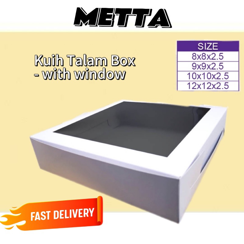 White Kuih Talam Box (with window) Kotak Kuih Lapis Putih 白盒子 (25pcs ...