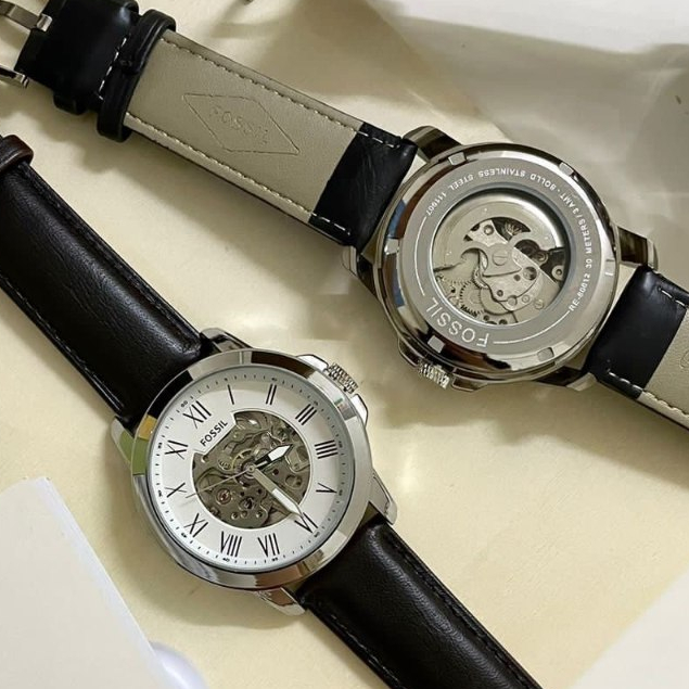 [Ready Stock] Fossil ME 3099 Grant Chronograph Luggage Leather Men ...